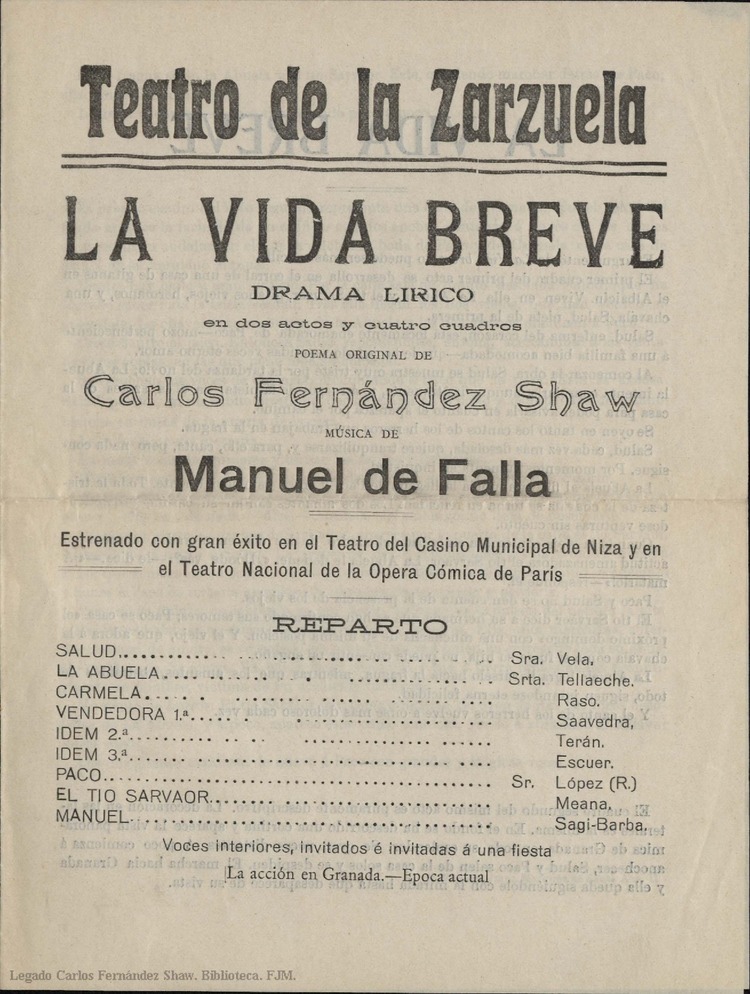 Programa de mano de Programa de mano de