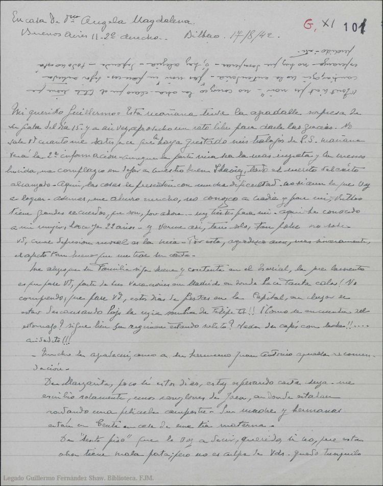 Carta de Pierre de Vignier a Guillermo Fernández-Shaw, hablándole de ...