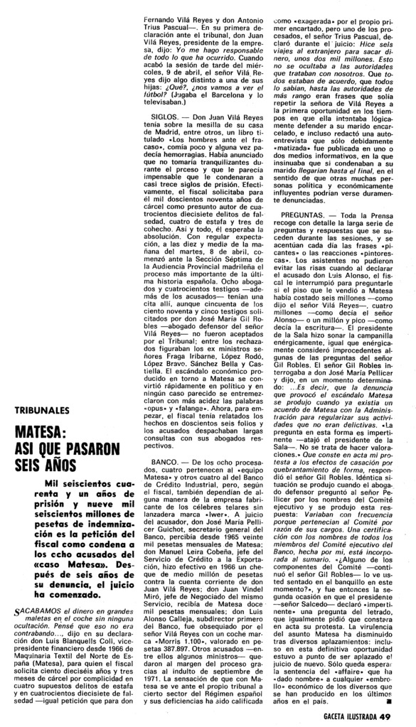 Matesa: así que pasaron seis años - Archivo Linz de la Transición ...