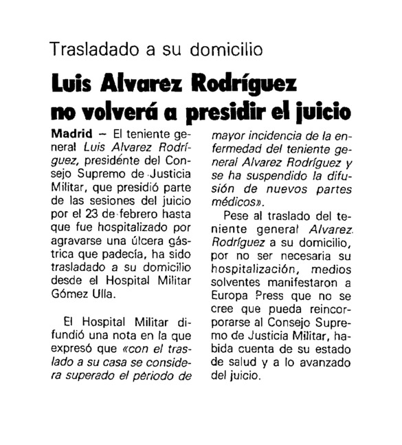 Luis Álvarez Rodríguez no volverá a presidir el juicio - Archivo Linz ...