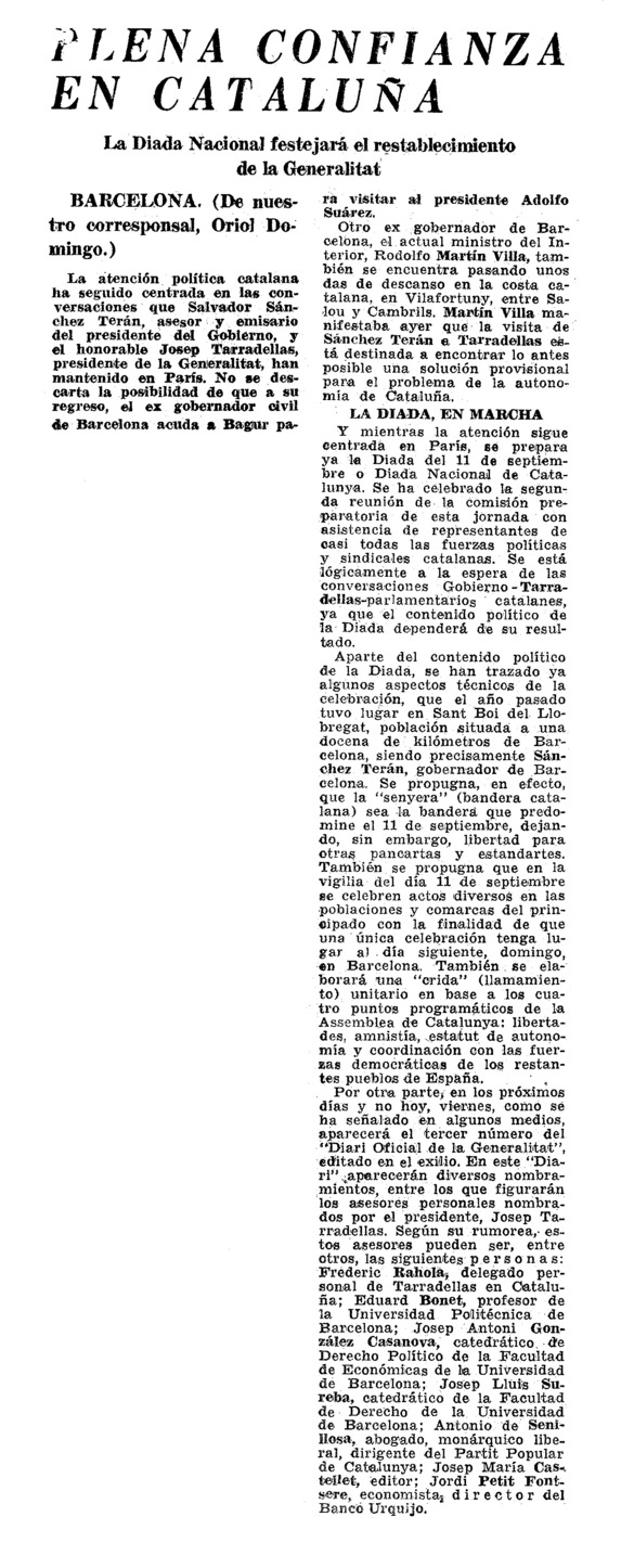 Plena confianza en Cataluña - Archivo Linz de la Transición española | Fundación Juan March