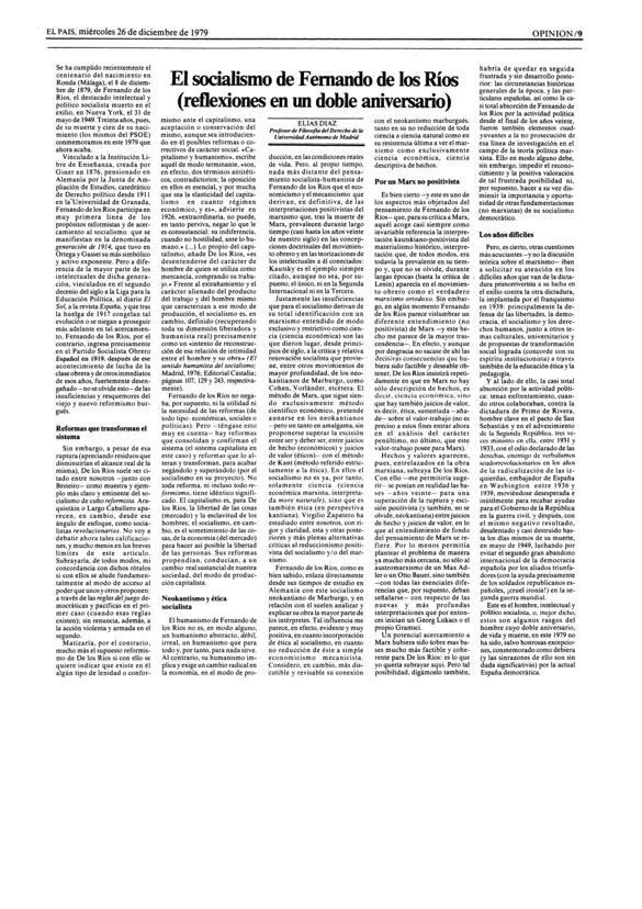 El socialismo de Fernando de los Ríos (reflexiones en un doble ...