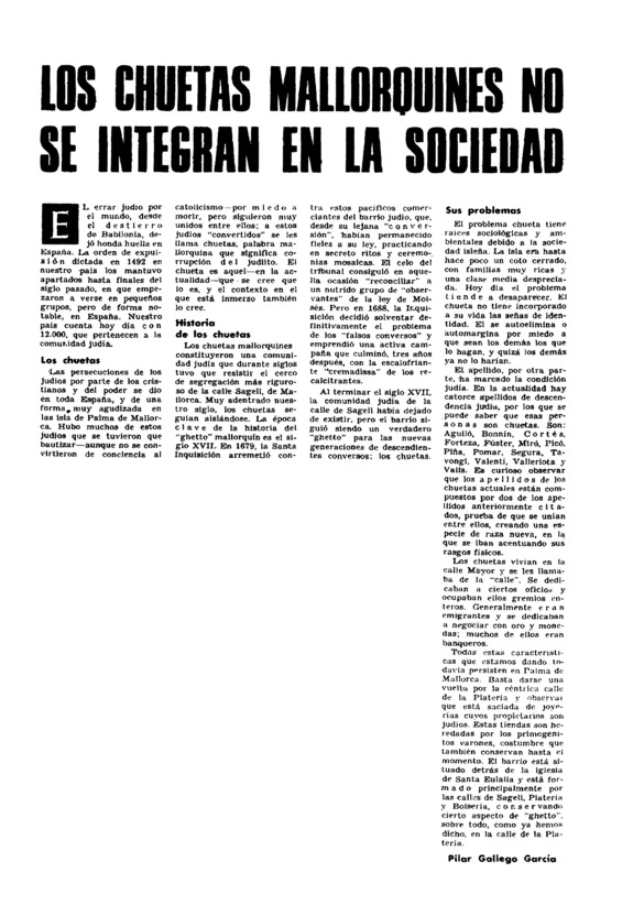 Los chuetas mallorquines no se integran en la sociedad - Archivo Linz ...