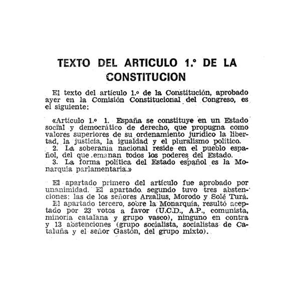 Texto del artículo 1º de la Constitución - Archivo Linz de la ...