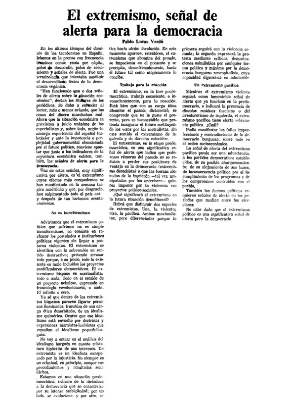 El extremismo, señal de alerta para la democracia - Archivo Linz de la ...