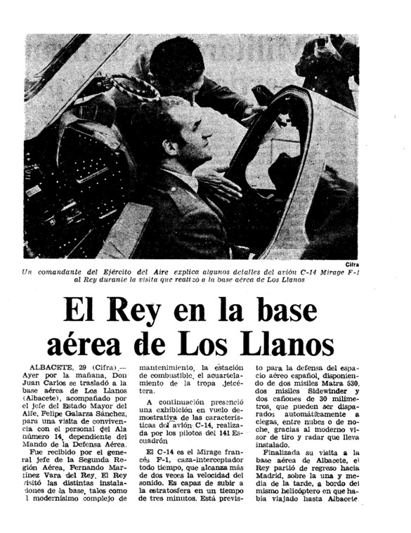 El Rey en la base aérea de Los Llanos - Archivo Linz de la Transición ...