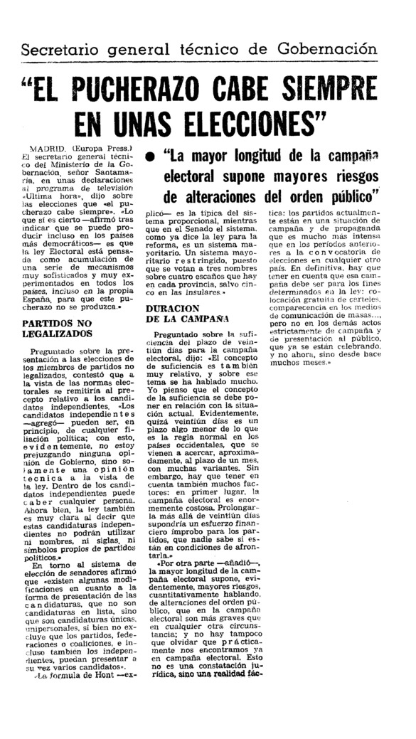 "El pucherazo cabe siempre en unas elecciones" - Archivo Linz de la ...