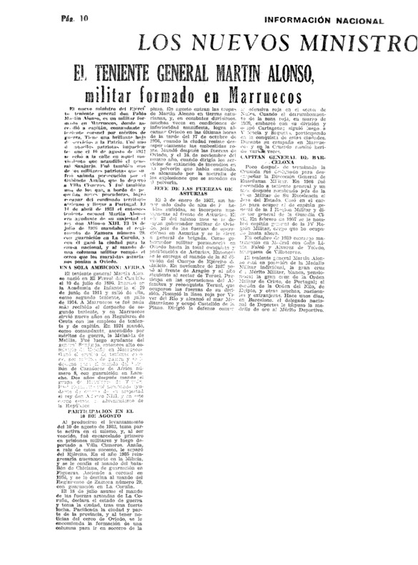 El teniente general Martín Alonso, - Archivo Linz de la Transición ...