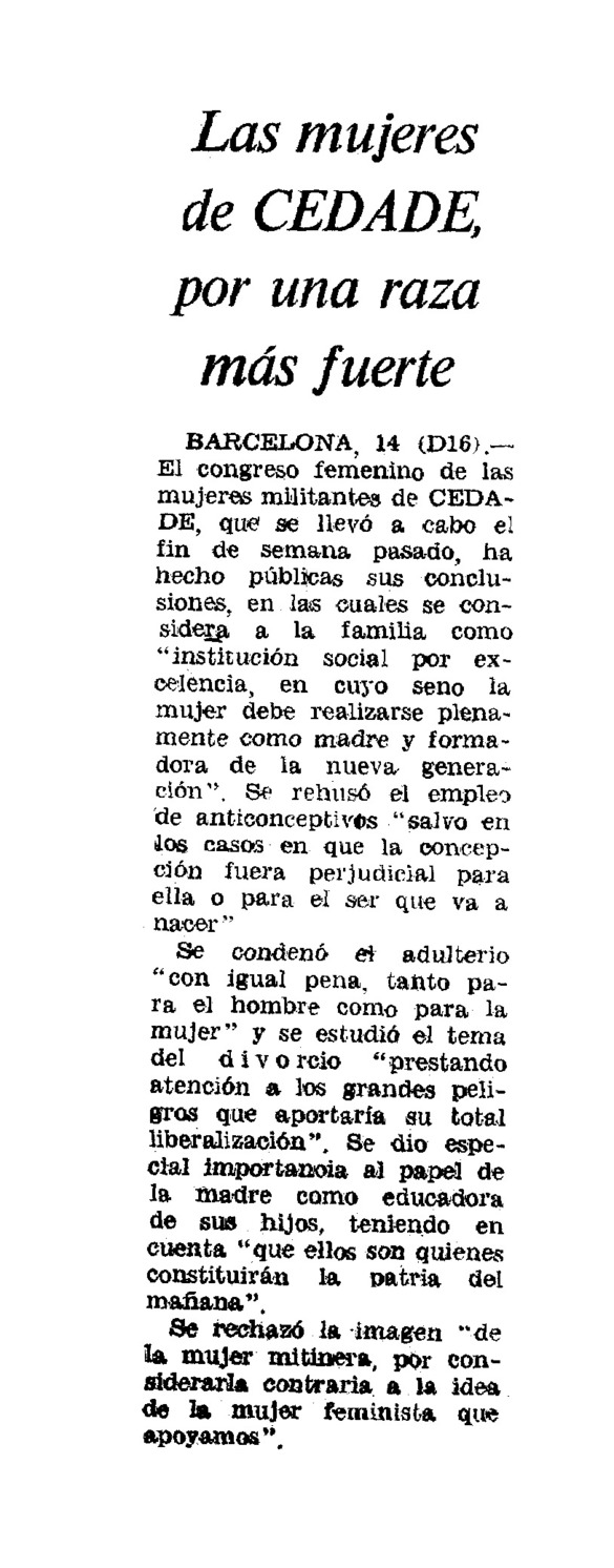 Las mujeres de CEDADE, por una raza fuerte - Archivo Linz de la ...