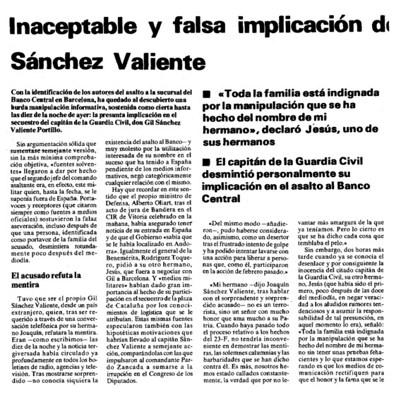 Inaceptable y falsa implicación de Sánchez Valiente - Archivo Linz de la Transición española ...