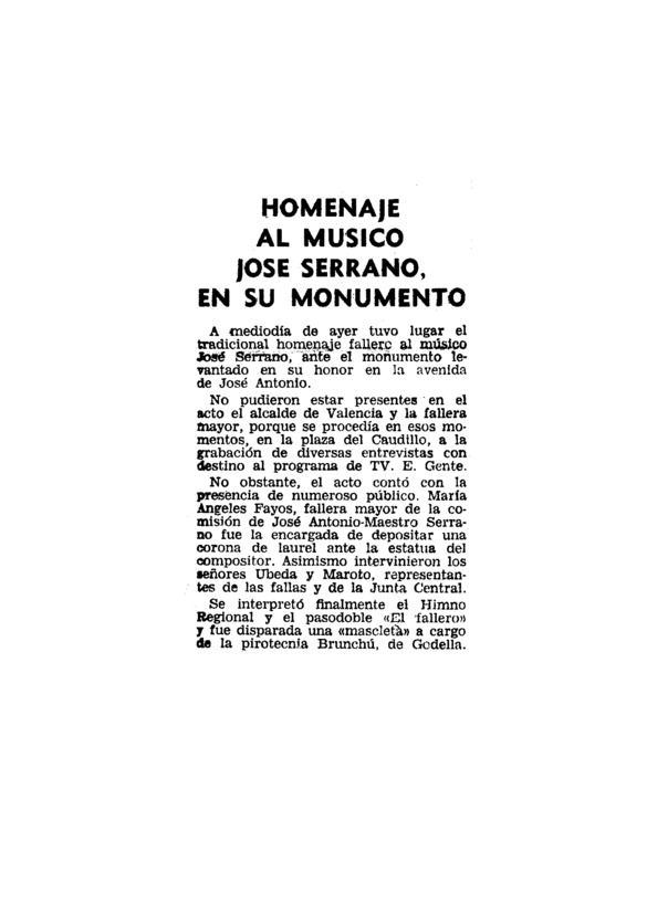 Homenaje al músico José Serrano, en su monumento - Archivo Linz de la ...