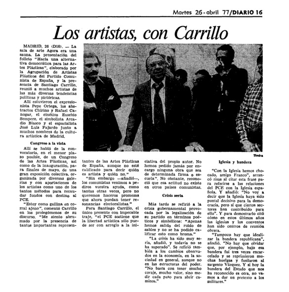 Los artistas, con Carrillo - Archivo Linz de la Transición española ...