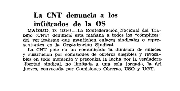 La CNT denuncia a los infiltrados de la OS - Archivo Linz de la ...