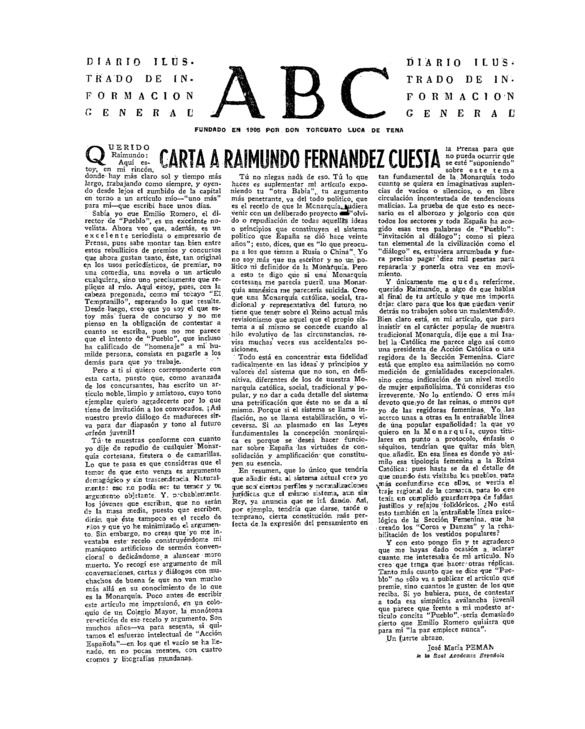 Carta a Raimundo Fernández Cuesta - Archivo Linz de la Transición ...