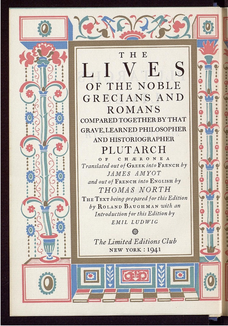 The Lives of the noble Grecians and Romans - La biblioteca de Fernando ...