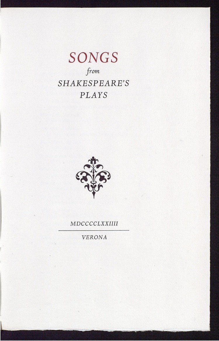 Songs from Shakespeare's plays - La biblioteca de Fernando Zóbel ...