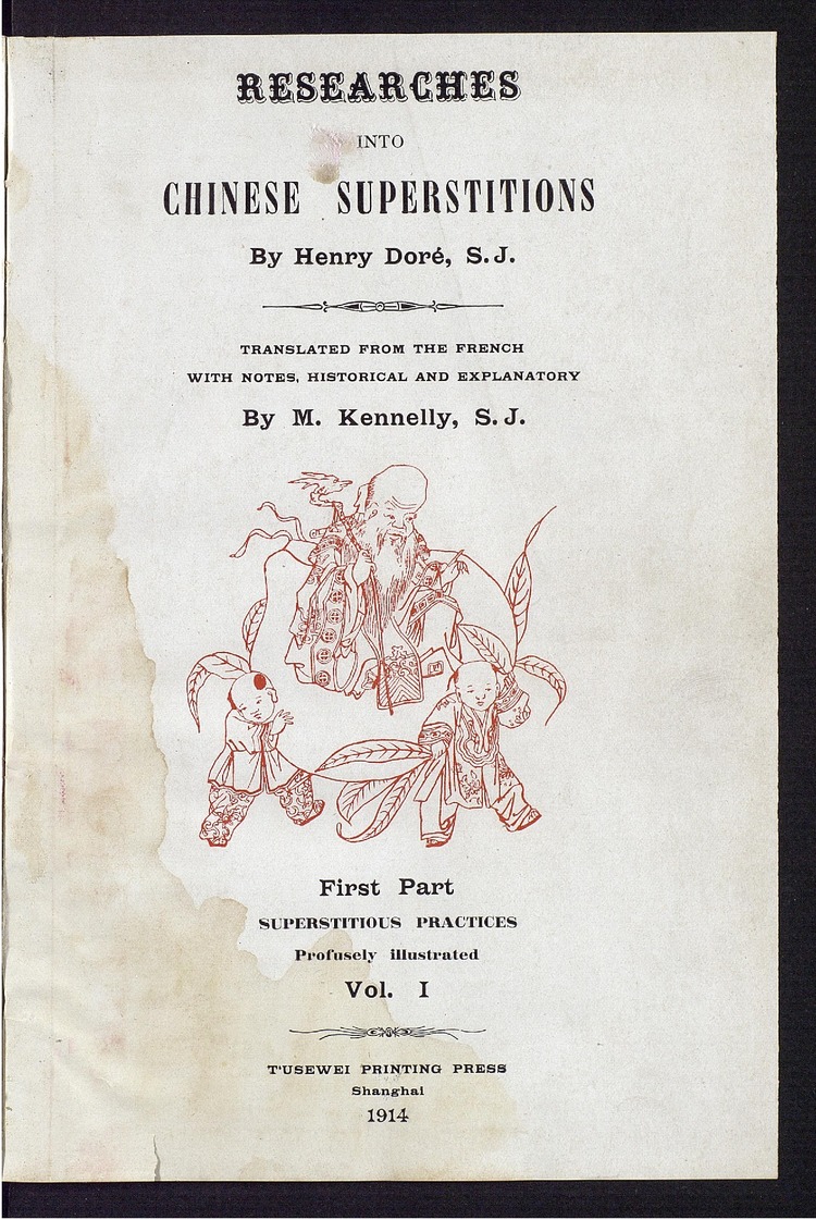 Researches into Chinese superstitions - La biblioteca de Fernando Zóbel ...